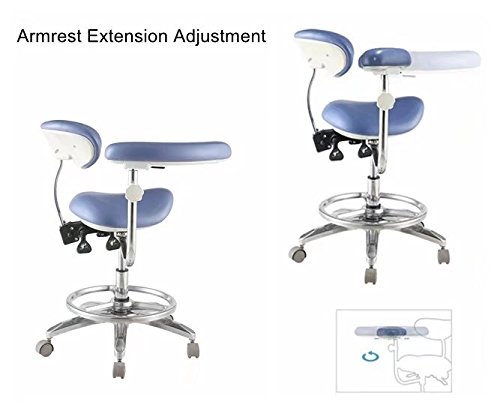 Aphrodite Deluxe Dental Saddle Chair Medical Stool PU Leather High Density Height Adjust by Purple-Violet