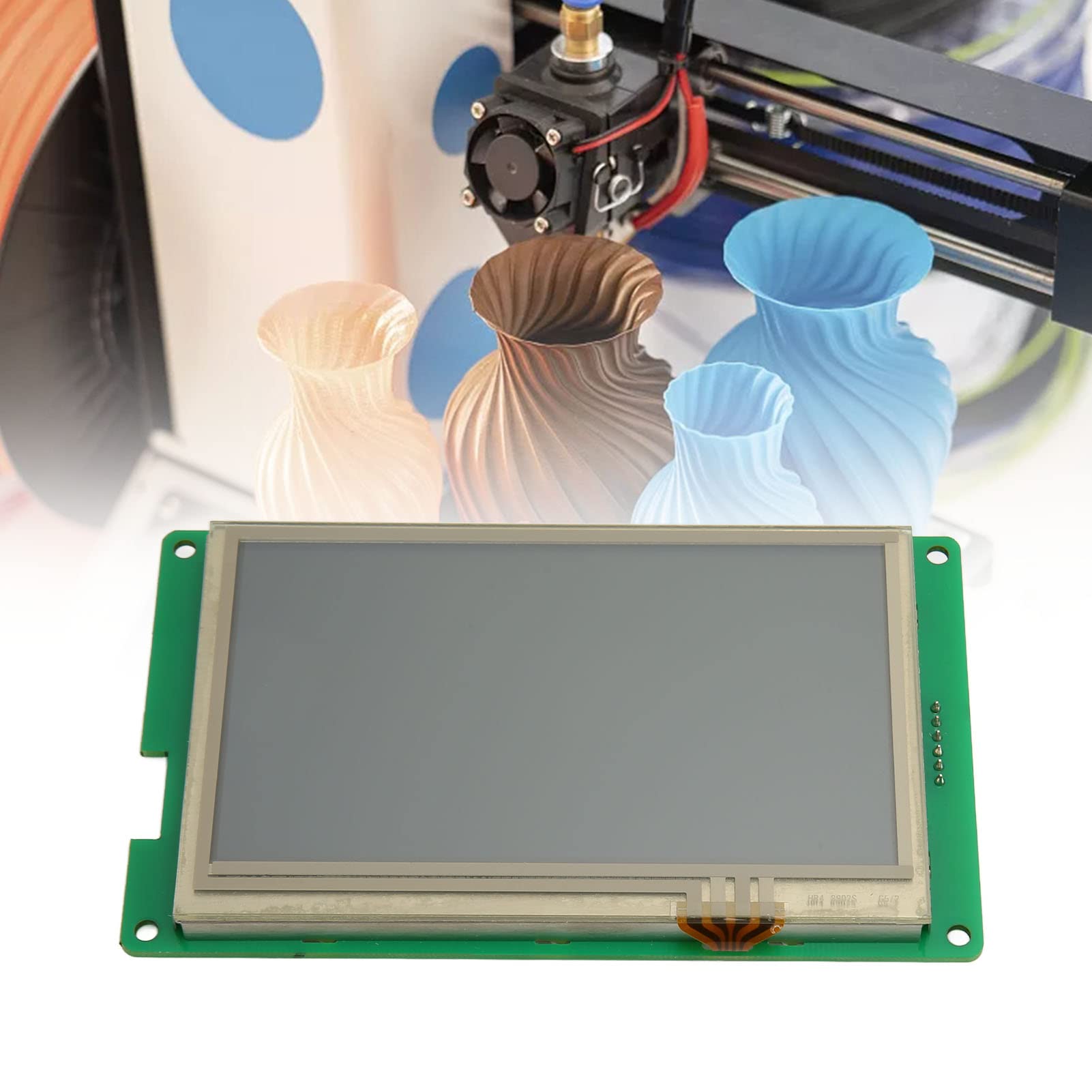 3D Printer Display for CR-10S Pro, 4.3in HD Colour Touch Screen, 180mA 5V 300nit Luminance FCC 10Pin Interface.
