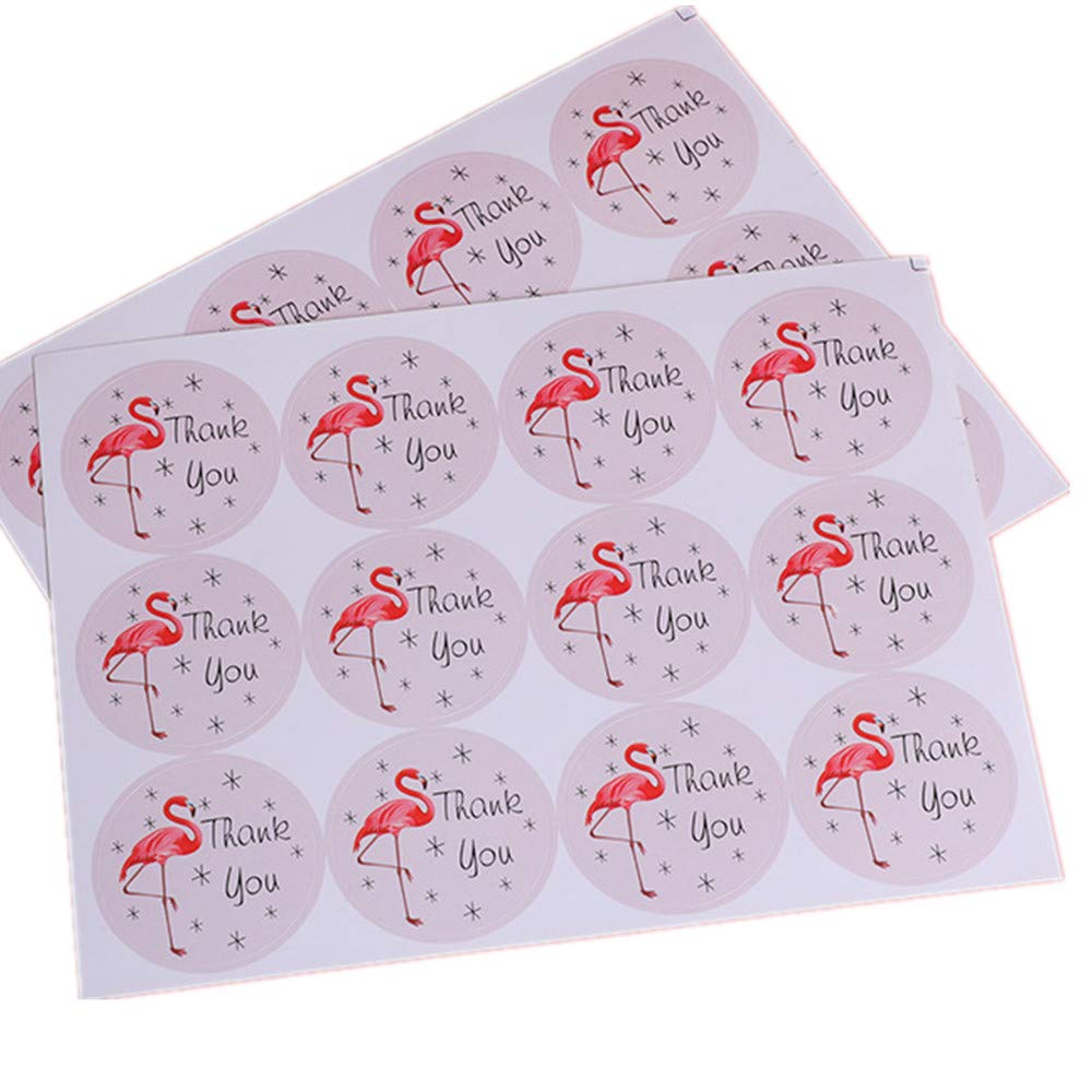 240 Pcs Thank You Flamingo 1.4 Inch Self Adhesive Stickers, for Scrapbooking and Kid DIY Arts Crafts (Thank You 240pcs-flamingo)