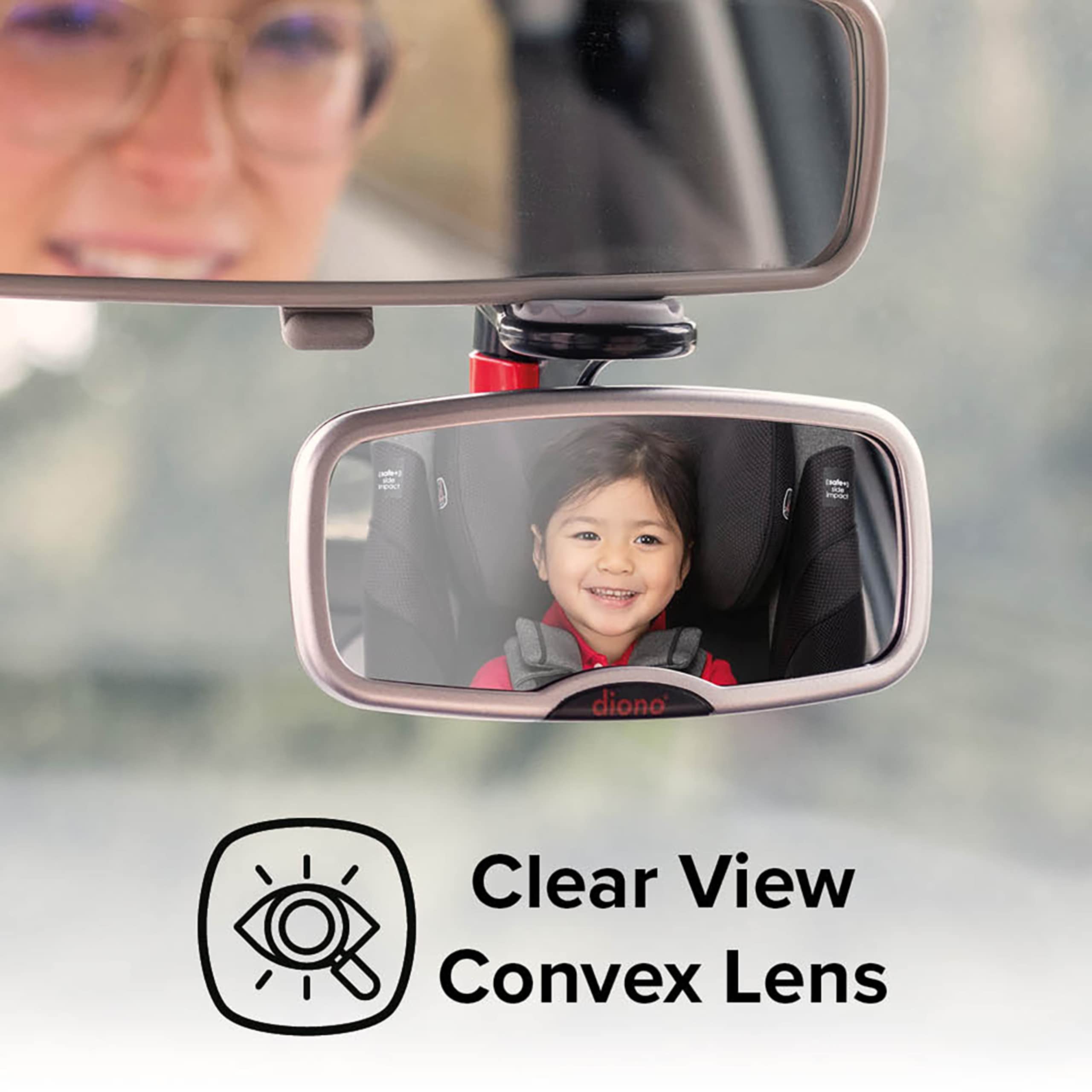 Diono Baby Car Mirror 2 Pack, Includes Safety Car Seat Mirror for Rear Facing Infant & See Me Too Rear View Baby Mirror Both Fully Adjustable with Wide Crystal Clear View, Shatterproof, Crash Tested