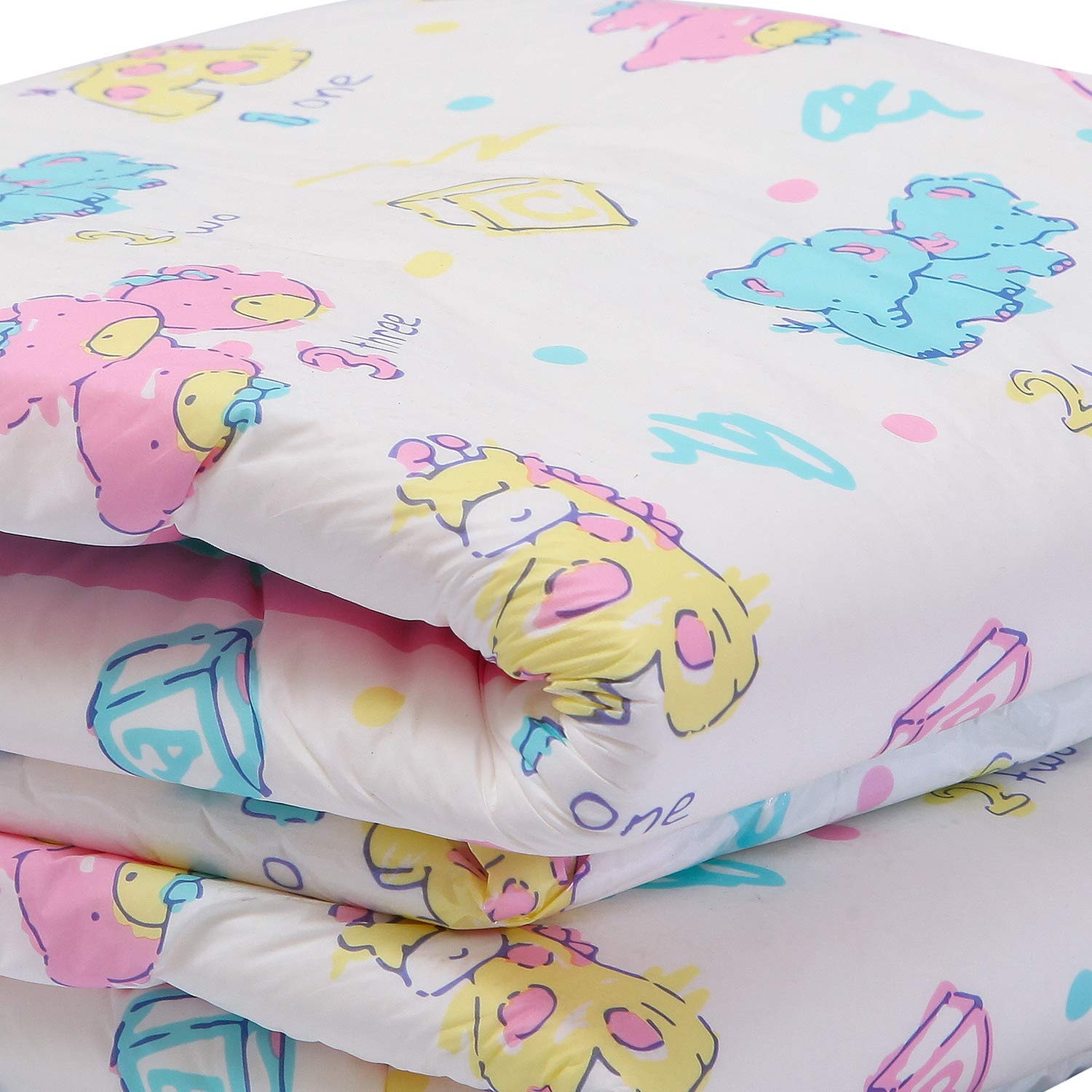 Littleforbig Adult Printed Diaper 40 Pieces (4 Packs) - Vintage Baby (Medium 28"-38")