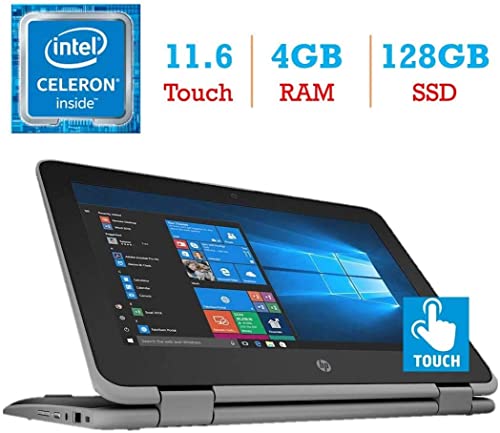 HP ProBook x360 11 EE G3 2-in-1 11.6-inch Touchscreen Display Laptop PC (Intel Quad Core Celeron N4100 Processor, 4GB RAM,128GB Solid State Drive, Bluetooth, WiFi, Windows 10 Pro)