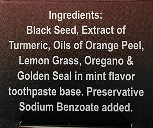 Organic Black Seed Essential Toothpaste 5 in 1 100% Fluoride Free & Vegetable Base for Seneitive Teeth.