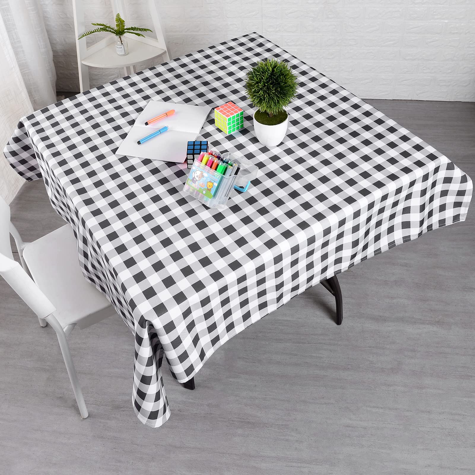 Baby Splat Floor Mat for Under High Chair/Arts/Crafts by CLCROBD, 51" Waterproof Anti-Slip Food Splash Spill Mess Mat, Washable Carpet Protector Mat and Table Cloth (Plaid)