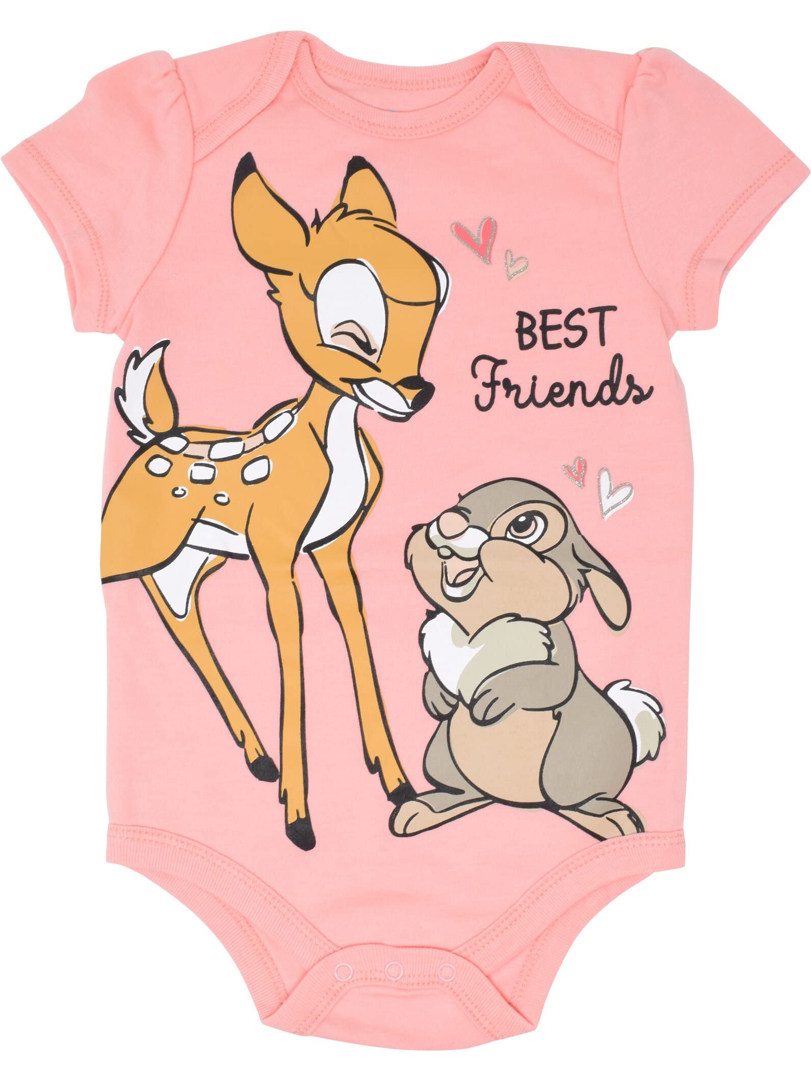 Disney Classics 101 Dalmatians Bambi Dumbo Aristocats Baby Girls 5 Pack Bodysuit 0-3 Months
