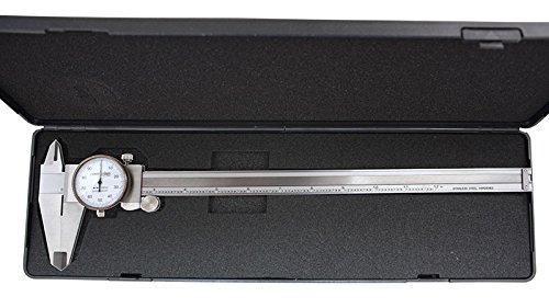 Accusize Industrial Tools 0-12 inch by 0.001 inch Precision Dial Caliper, Stainless Steel, in Fitted Box, P920-S212