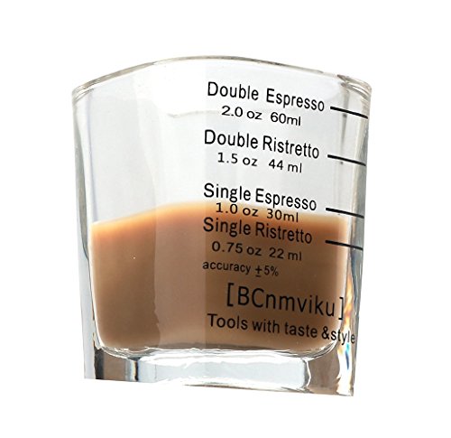 Espresso Shot Glasses Measuring cup Liquid Heavy Glass Wine Glass Shot Glass 26-Incremental Measurement 2 OZ 2 Features 60ML (Sturdy-2 pack)