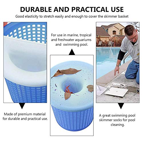 50 Packs of Pool Skimmer Socks Reusable Effective Pool Filter Basket Socks to Save Pumps, Filters, Baskets and Skimmers- The Ideal Sock/Net/Saver to Protect Your Inground or Above Ground Pool (50PCS)