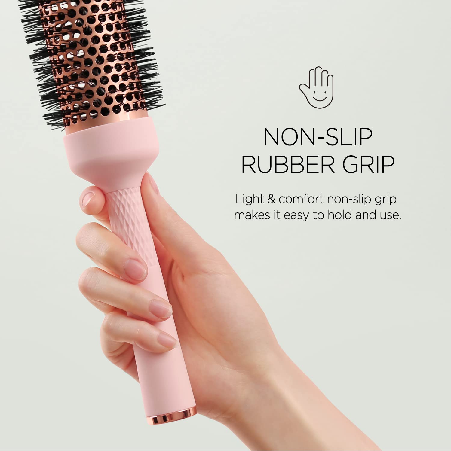 F3 Systems Magic Curling Thermal Brush(1.7 Inch), Cut Drying Time,Self-Standing Round Quick Styling Brush, Great Blowout, Ceramic Coated/Ionic Thermal Barrel,Blowout Volume, Wave Styler