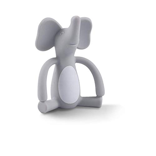 Baby Teether, Pacifier, Food Grade Liquid Silicone Baby Teething Toy, Soft Infant Teether Chew Toy, BPA Free, Multi-Texture Design Cute Elephant Teether, Soft and Sturdy (Gray Elephant)