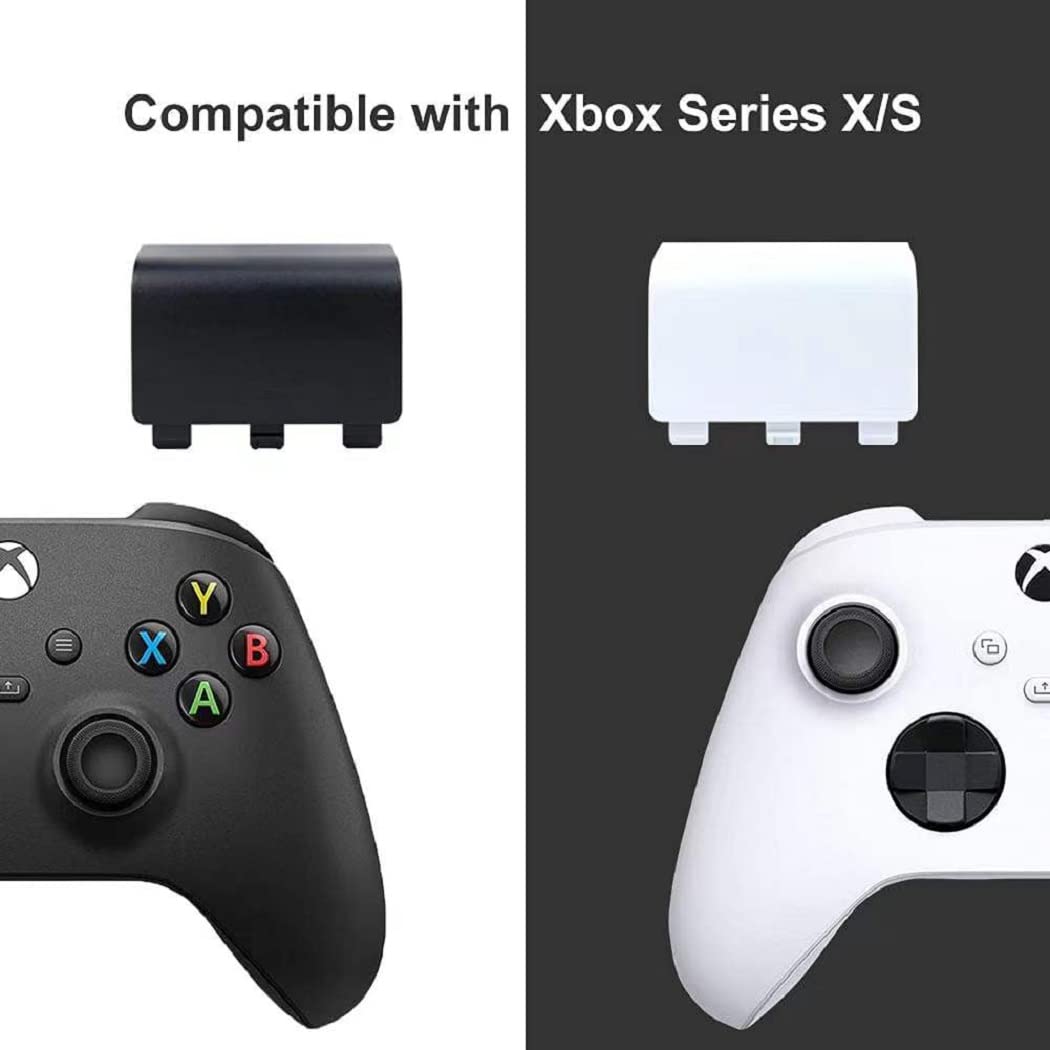 4Pack Replacement Battery Back Cover for Xbox One, Battery Cover Door for Xbox One, Xbox One S Controller, Repair Shell Cover Part for Xbox Wireless Controller(2 Black + 2 White)