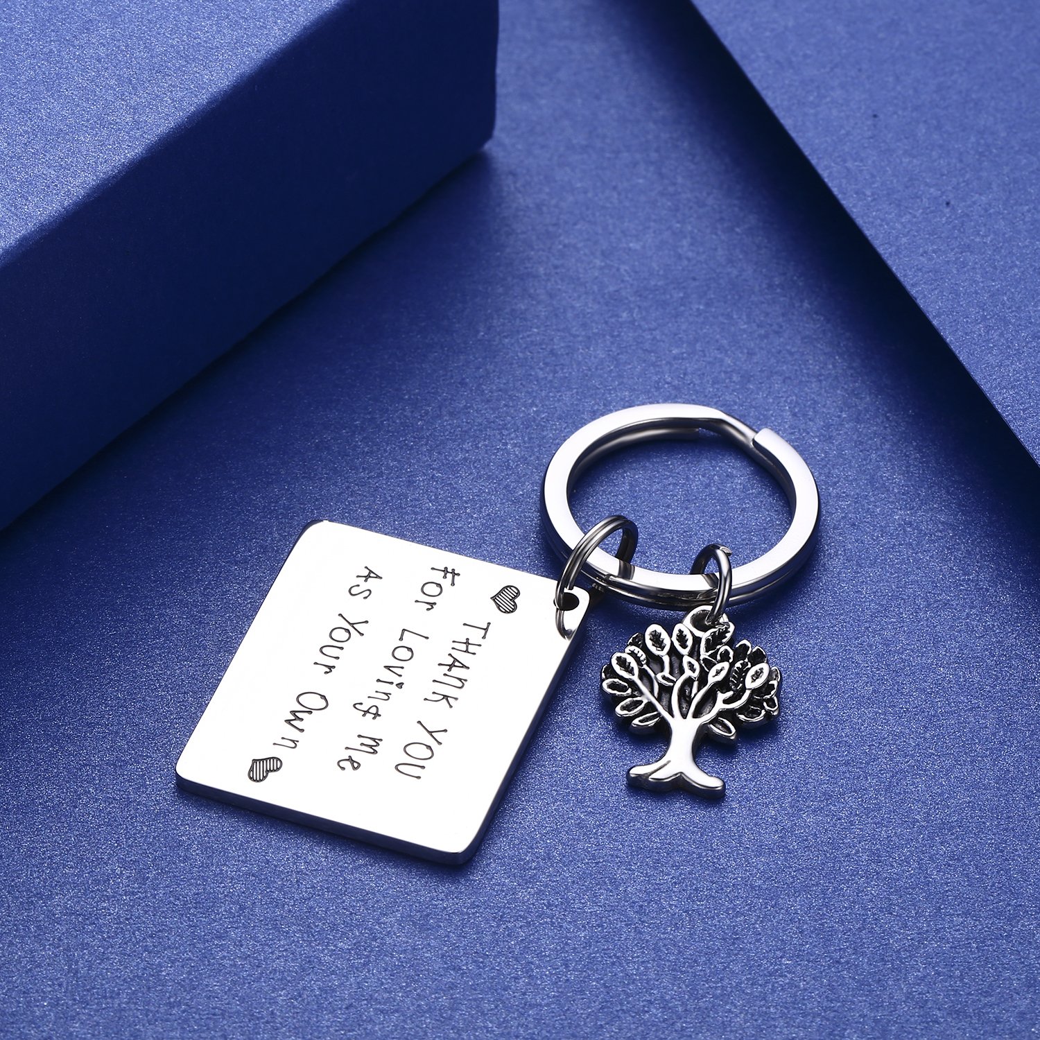 CJ&M Step Parent Keychain,Step Mother Keychain,Step Mom Gift,Step Dad Gift,Mother's Day Gift,Step Dad Keychain