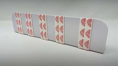 eLhook Made in USA White Stick-On Removable Adhesive Floating Wall Shelf Durable Textured ABS Injection Molded Plastic with Lipped Edges | Designed for Stick-On Adhesives or Screws