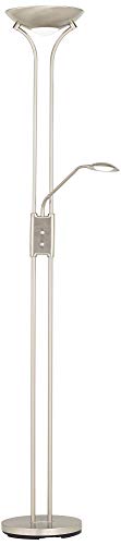 360 Lighting Canby Modern Torchiere Floor Lamp Standing with Side Light LED 72" Tall Brushed Nickel Silver Metal White Acrylic Diffuser for Living Room Reading House Bedroom Home Office