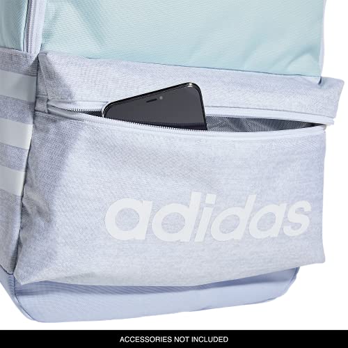 adidas Classic 3S Backpack, Jersey White/Halo Mint Green/Violet Tone Purple, One Size