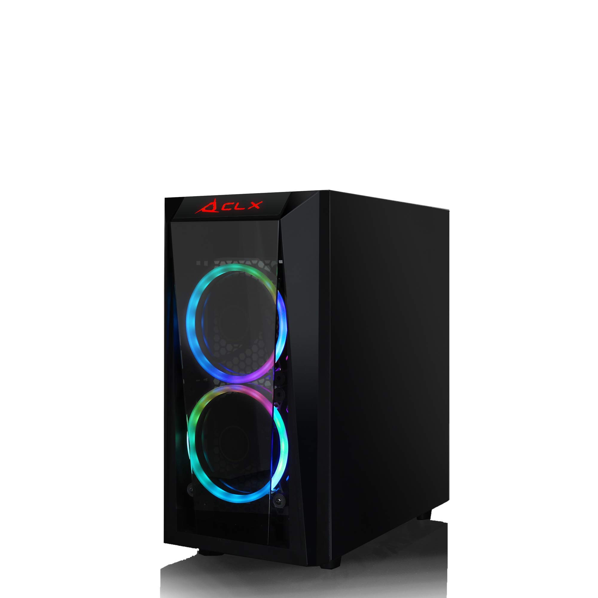 CLX Set Gaming PC AMD Ryzen 5 3600 3.6GHz 6-Core, B450 MATX, 16GB DDR4, GeForce GTX 1660 6GB, 960GB SSD, WiFi, Black Mini-Tower RGB Fans, Windows 10 Home
