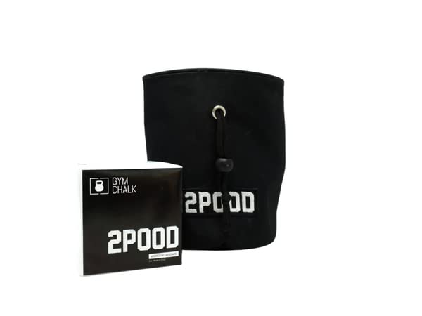 2POOD Chalk Bag | Made for Weightlifting, Crossfit, Gymnastics, Rock Climbing | Drawstring Top Closes Securely