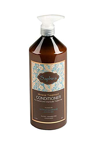 Saphira Mineral Treatment Conditioner for Fine, Thin and Color-Treated Hair, Sulfate-Free, Paraben-Free, Softens & Volumizes Delicate, Damaged or Chemically Treated Hair, 34 Ounce, Original Packaging