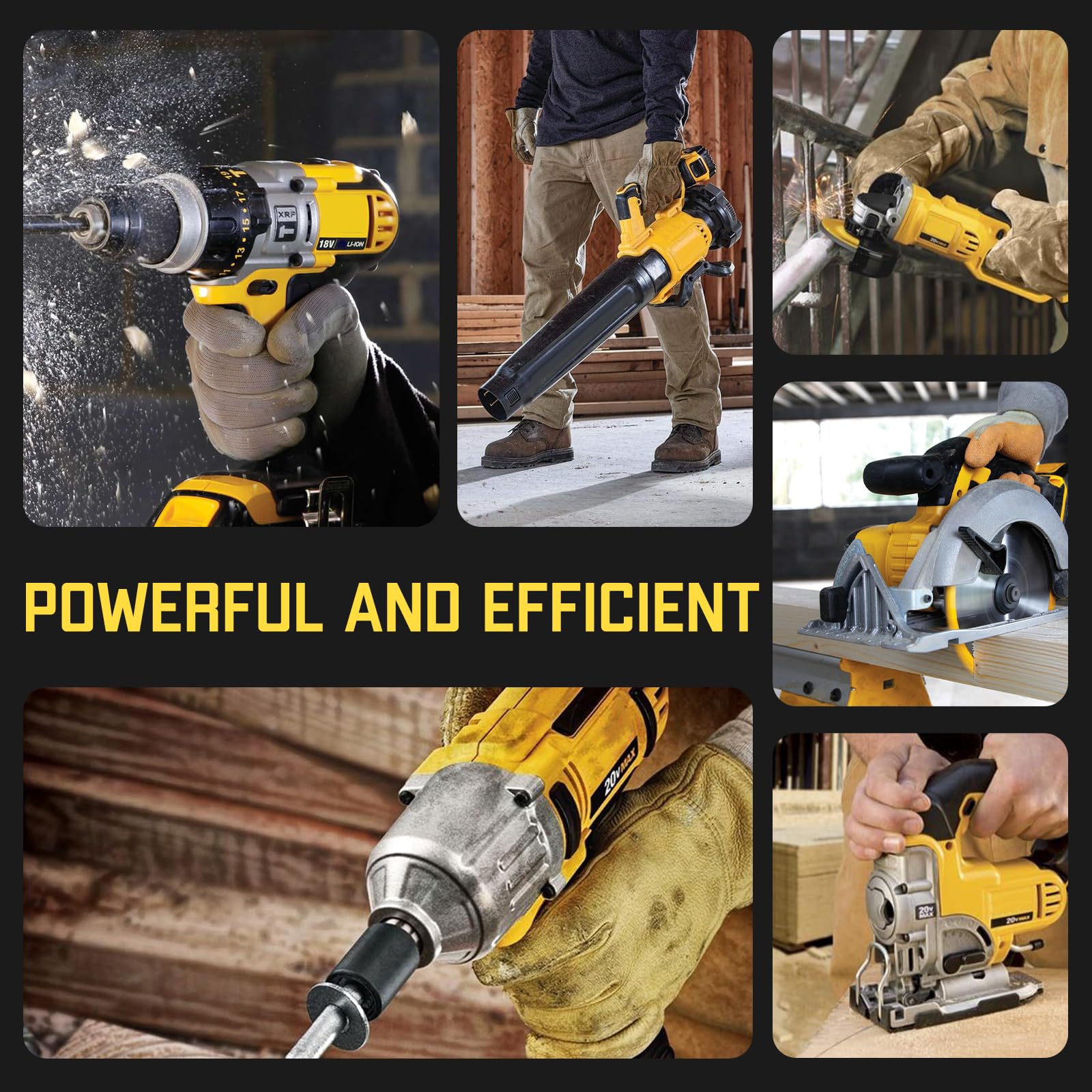 4Packs 6.0Ah Replacement for Dewalt 20v Max Battery Compatible with Dewalt 20 Volt Battery Lithium Compatible with Dewalt Battery 20v DCB201 DCB203 DCB207 DCB205 DCB204 DCB206 Cordless Tools (Yellow)