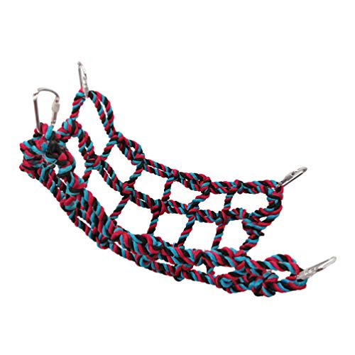 POPETPOP Bird Rope Climbing Net Parrot Swing Hanging Toy Parrot Hanging Play Gym for Parakeet Cockatiel Cockatoo Budgies African Grey Macaw