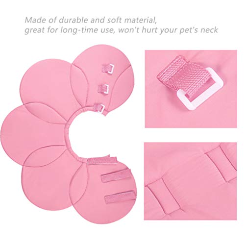 POPETPOP Pet Recovery Collar - Adjustable Dog Cat Cone Collar Soft Elizabethan Protective Collars Dog Cones After Surgery for Cat and Puppy (Pink)