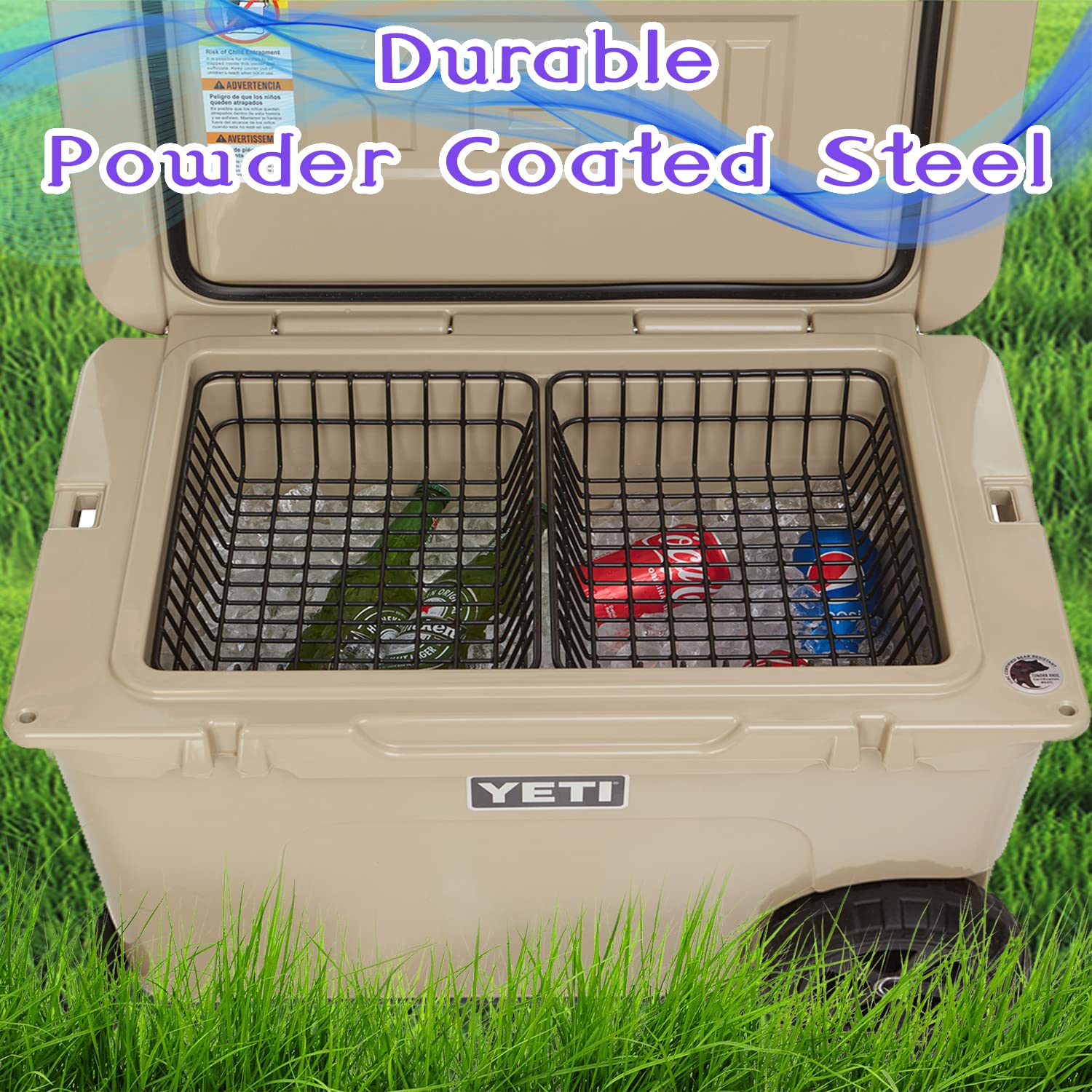 2-Pack Cooler Basket for YETI Tundra Haul, Double Cooler Rack for Double Storage, Dry-Goods Basket for YETI Wheeled Coolers (Cooler NOT Included)