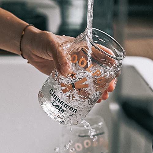 AQUAPHILE 16OZ Sublimation Beer Can Glass with Bamboo Lids and Straw - Blank Glass Ice Coffee Cups Tumbler Mugs for Juice Soda Cocktail(Clear, 2pcs)