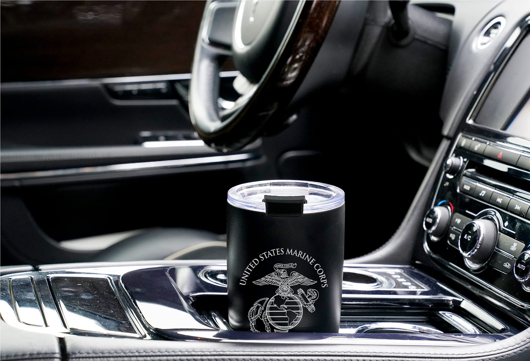20oz Insulated USMC Tumbler-Double-Walled Stainless Steel Marine Corps travel Cup- Durable & Leakproof - Disabled USMC Veteran Owned SMALL Business
