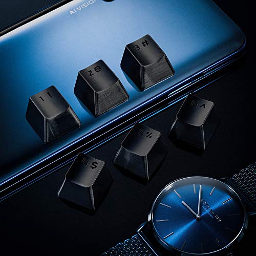 Qupei Metal Keycaps (WASDQREF+DIR.) for FPS & MOBA, OEM Mechanical Keyboard Keycaps Kit 60% Keycaps for Cherry MX Switches Gaming Keyboard Keycaps (Black)
