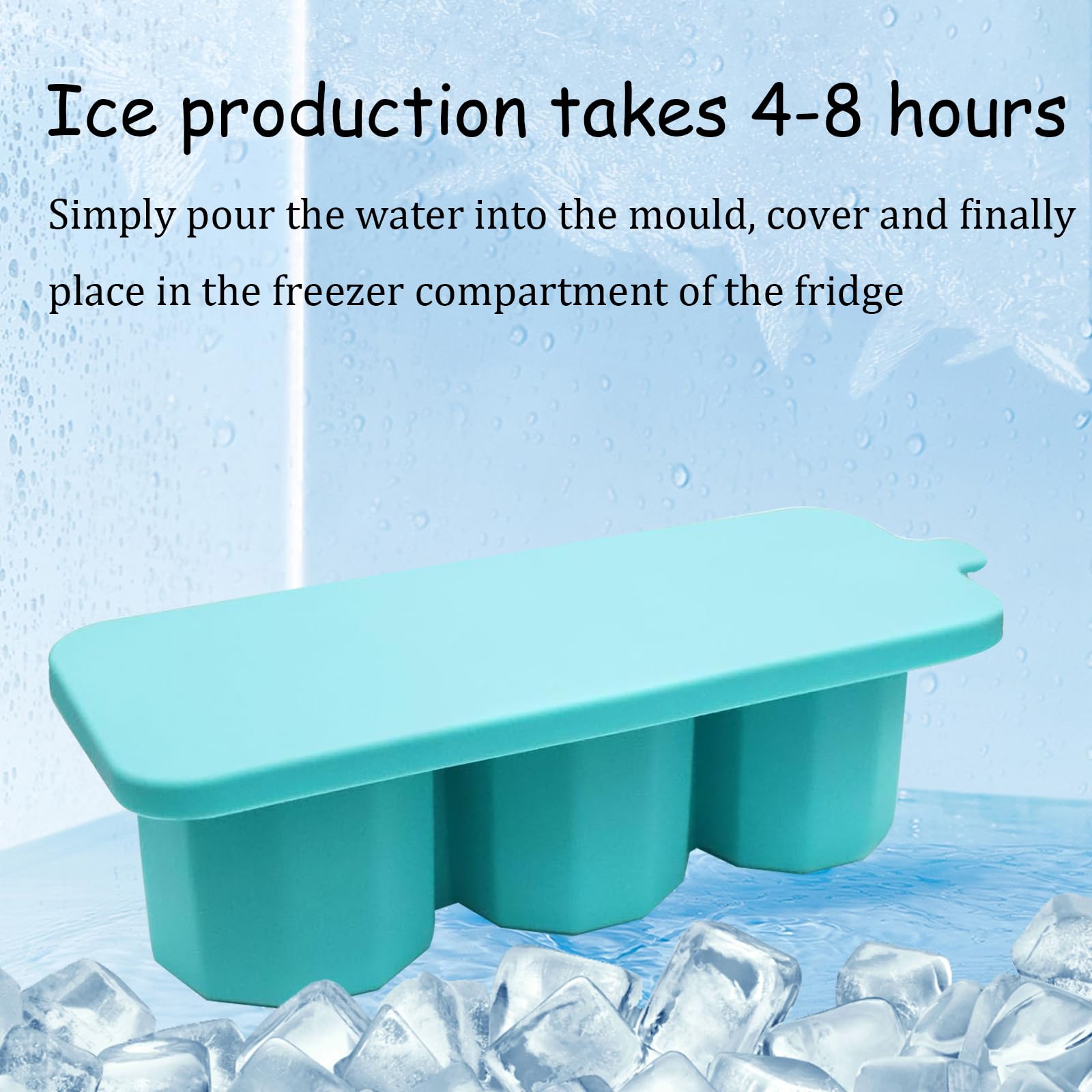 2 PCS Ice Cube Tray for Cup, Ice Cube Tray for Tumbler, New Silicone Ice Cube Maker With Lid, Easy Fill and Release Ice