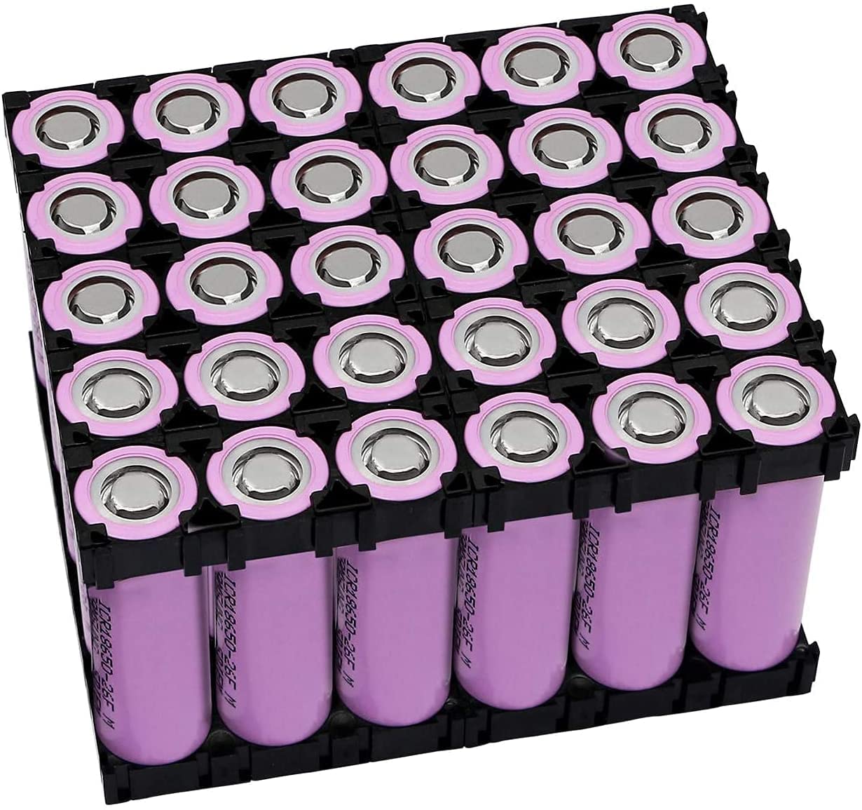 Heyiarbeit 5Pcs 5x6 Tandem 21700 Lithium Battery Holder Cell Spacer Bracket for DIY Battery Pack Hole Dia 21.7mm/0.85"