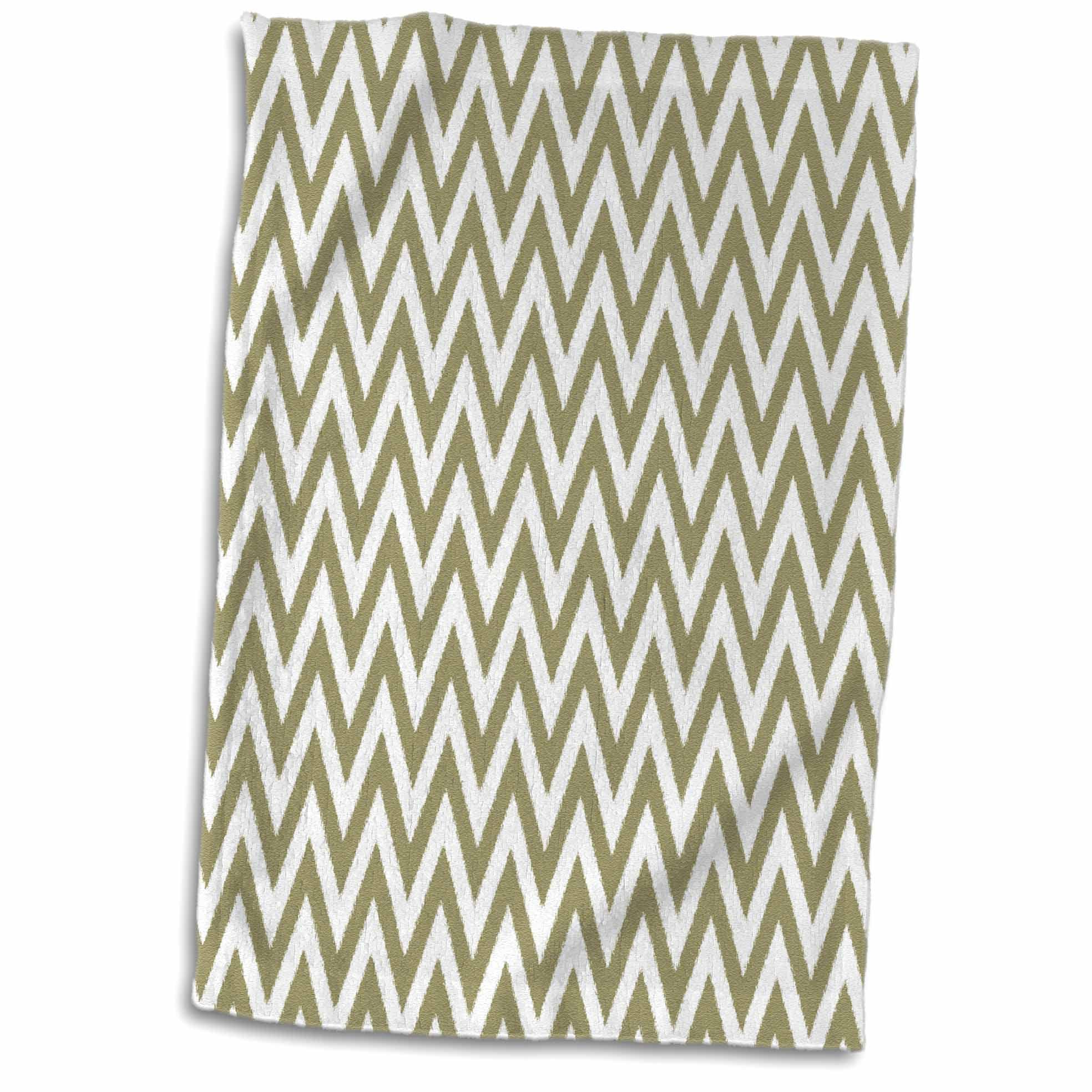 3D Rose Gold and White Chevron Stripes TWL_202338_1 Towel, 15" x 22"