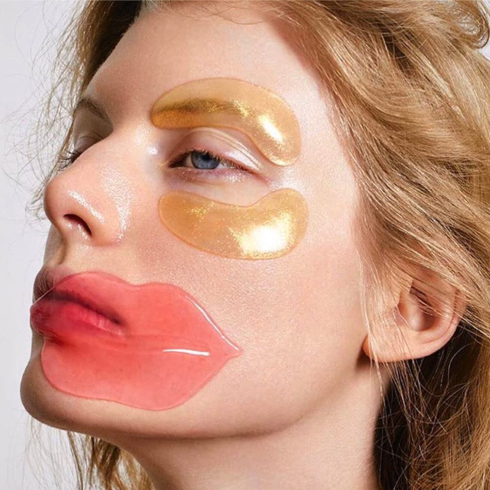 20Pcs Moisturizing/Plumping Lip Mask, Restores Moisture Mask for Dry Lips and Lines Overnight Care, Gel Treatment Masks (Pink)
