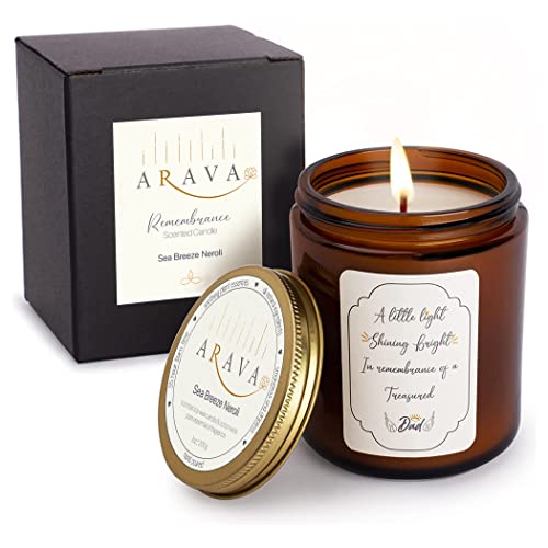 ARAVA in Loving Memory Candle | A Touching Sympathy Gift | Sympathy Gifts for Loss of Dad | Memorial Candle Bereavement Gift | Loss of Father Sympathy Gifts