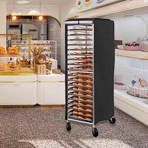 Bakery Single Rack Covers Bun Pan Rack Cover Waterproof Protective Cover Oxford Zipper Baker Rack Cover Bread Rack Cover for Shop Kitchen