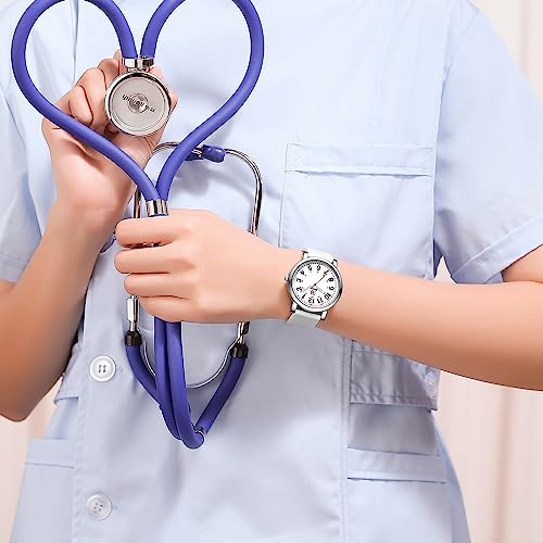 Blekon Original Nurse Watch - Medical Scrub Colors, Easy Read Dial, Second Hand, Water Resistant Watch (Black)