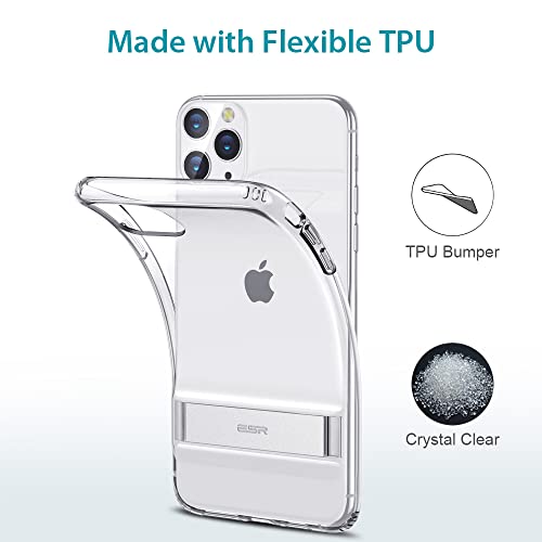ESR Metal Kickstand Designed for iPhone 11 Pro Max Case, [Vertical and Horizontal Stand] [Reinforced Drop Protection] Flexible TPU Soft Back for iPhone 11 Pro Max (2019 Release), Clear
