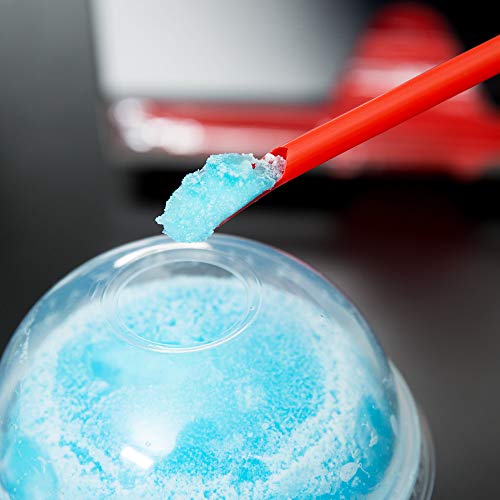 300 Wrapped Red Plastic Spoon Drinking Straws 10.25", Disposable, Individually Wrapped, BPA Free, Food Safe [300 Pack]