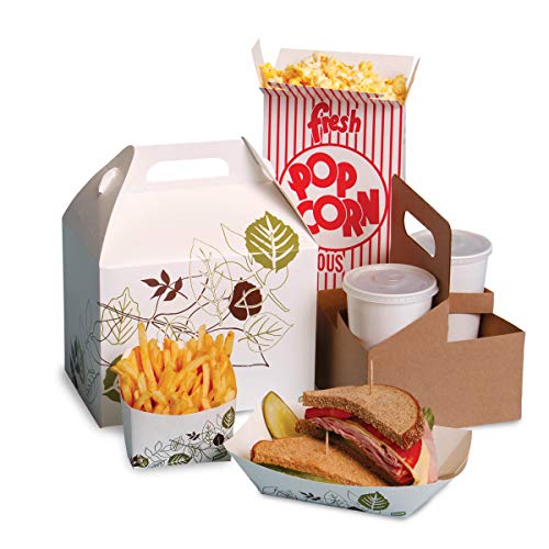 Dixie Close-Top Movie Theater Popcorn Box by GP PRO (Georgia-Pacific), 2E, Red Striped, 2" Width, 4.38" Length, 7" Height, (Case of 500)