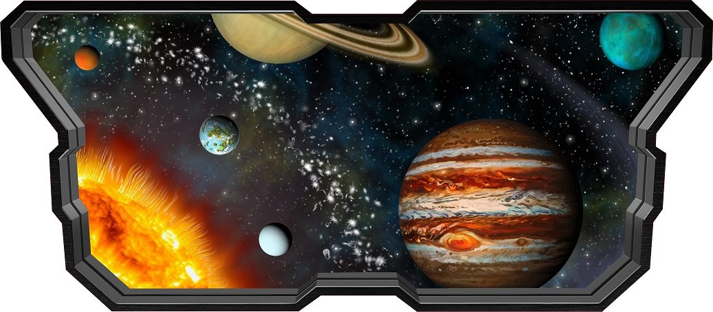 36" Space Ship Window Instant View Solar System #2 Spaceship Wall Graphic Kids Sticker Baby Room Decal Home Mural Art Décor Medium