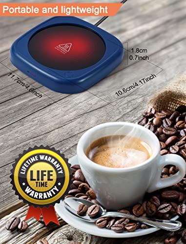 Coffee Mug Warmer - Candle Warmer Plate, Coffee Warmer for Desk with 2 Temperature Settings, Electric Coffee Cup Warmer, Auto Shut Off Tea Warmer, Beverage Warmer,Mug Heater Blue