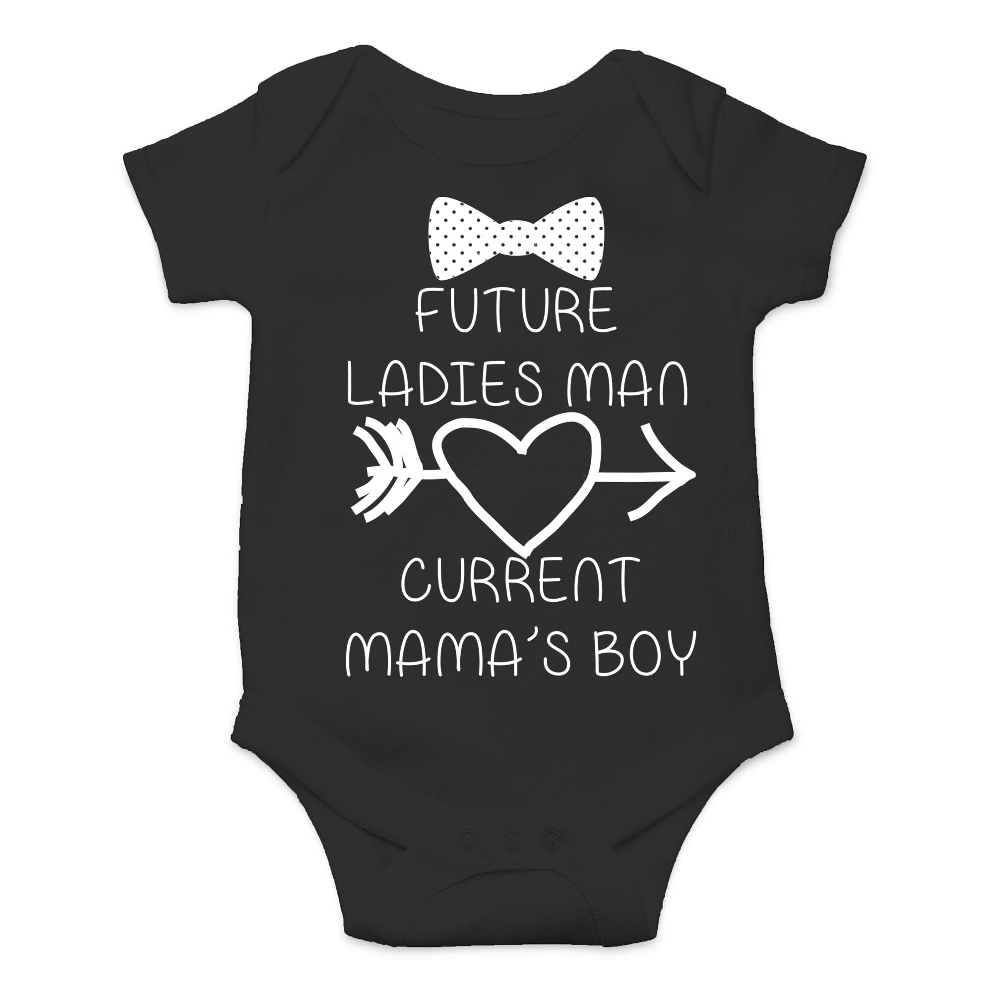 CBTwear Future Ladies Man Current Mama's Boy Bodysuit Funny Infant Comfy Baby Boy Clothes (Newborn, Black)