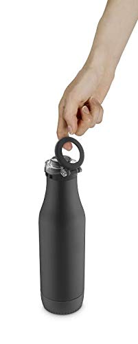 Ello Riley 18oz Vacuum Insulated Stainless Steel Water Bottle with Flip Lid, Black, 18 oz.