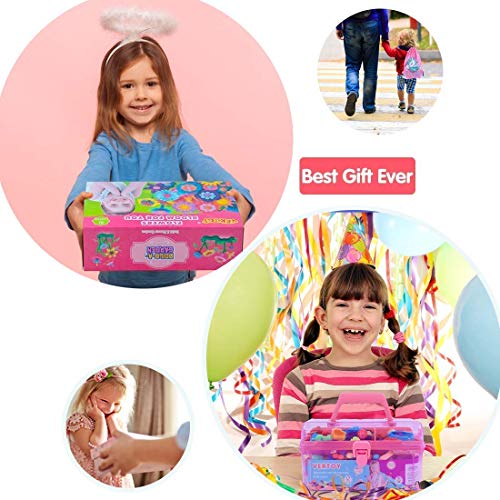 VERTOY Flower Garden Building Toy Set Bundle with Pop Beads Jewelry Making Kit, Best Gift for 3-6 Years Old Girls and Toddlers, Value 2 Packs