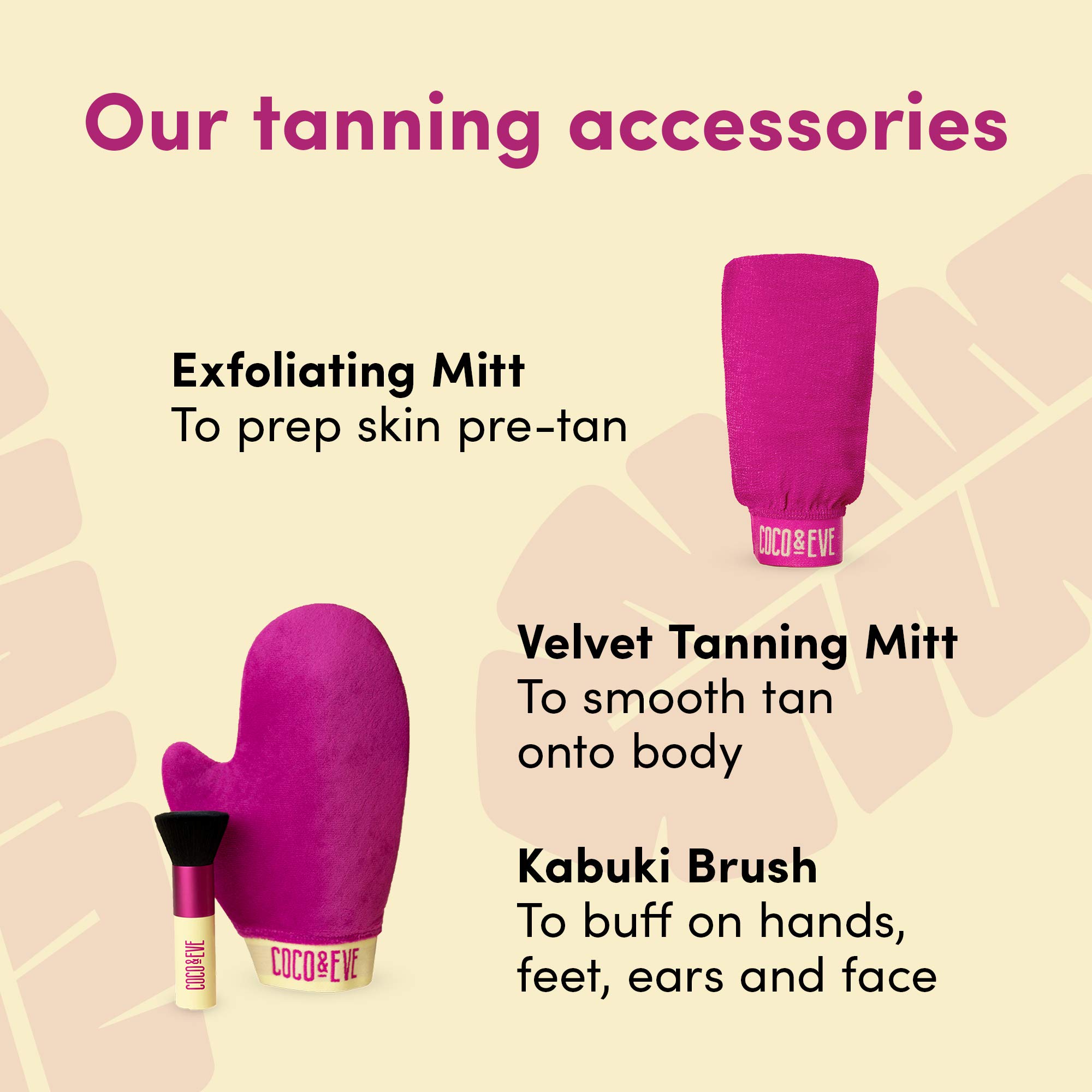 Coco & Eve Sunny Honey Bali Bronzing Express Exfoliating Mitt. Self Tanner Mitt & Exfoliating Glove for Shower, Bath and Self Tan