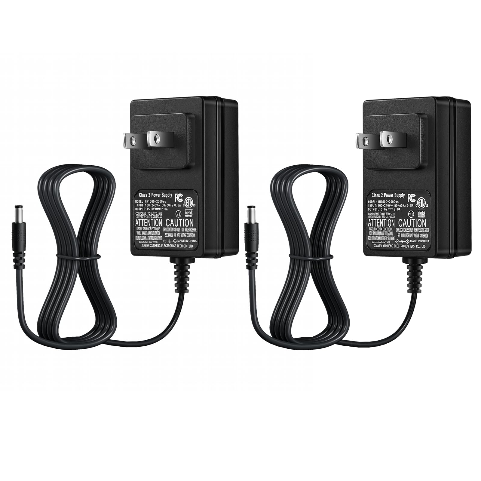 Security-01 UL Listed 15V 2A Power Supply Adapter,15V Power Supply Replacement for Litter-Robot II 2 Bubble,Open Air Self Cleaning Litter Box Power Cord, Cat Kitty Litter Box Power Supply,2PCS