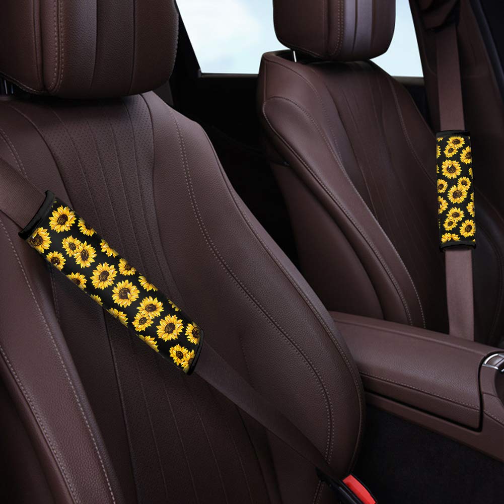 doginthehole Sea Turtle Printed Blue Car Seat Belt Covers for Kids and Women,Soft Neoprene Fabric Car Shoulder Pads Cushion 2Packs,Universal Fit