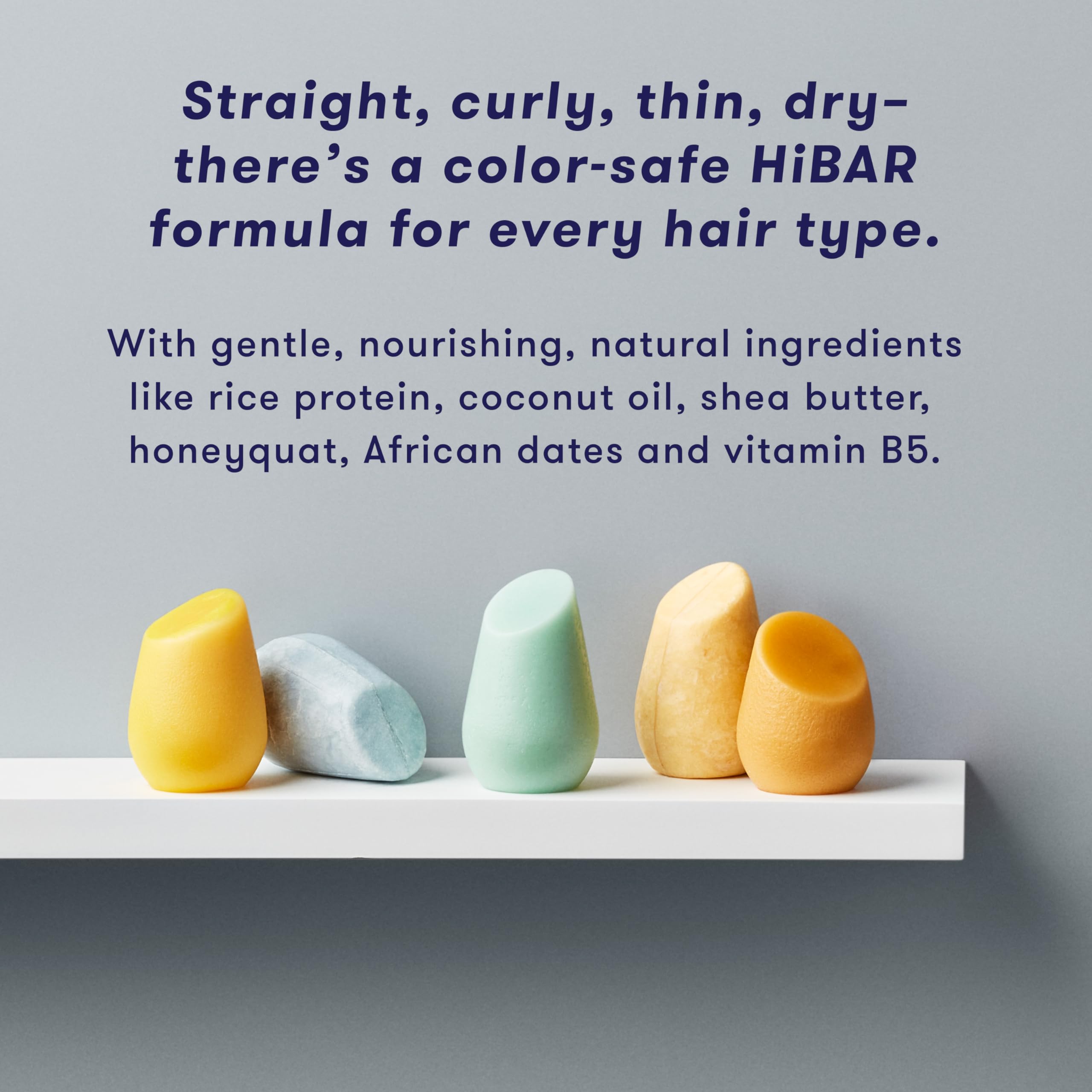 HIBAR Conditioner Bar, All Natural Hair Care, Plastic Free, Made with Eco Friendly Ingredients, Travel Size, Color Safe, Solid Sustainable Bars, Zero Waste (Fragrance Free)