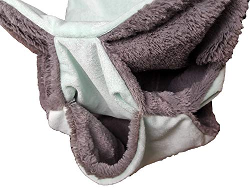 Vedem Small Animals Warm Plush Triple Bunkbed Cage Hanging Hammock Bed Hideout for Sugar Glider Ferret Squirrel (Mint)