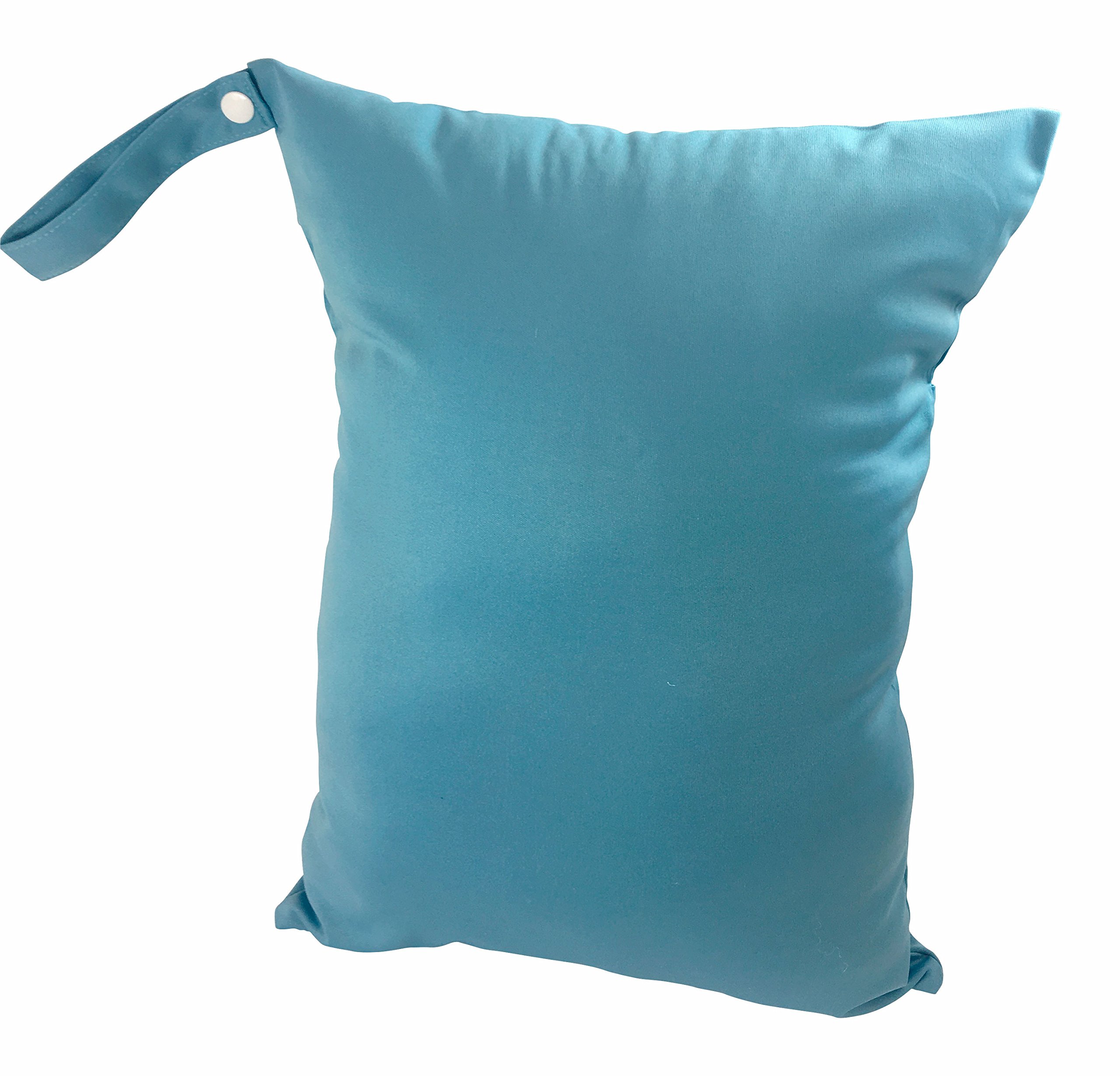 Baby Wet and Dry Bag for Diapers and Burp Cloths - Reusable and Washable (Blue)